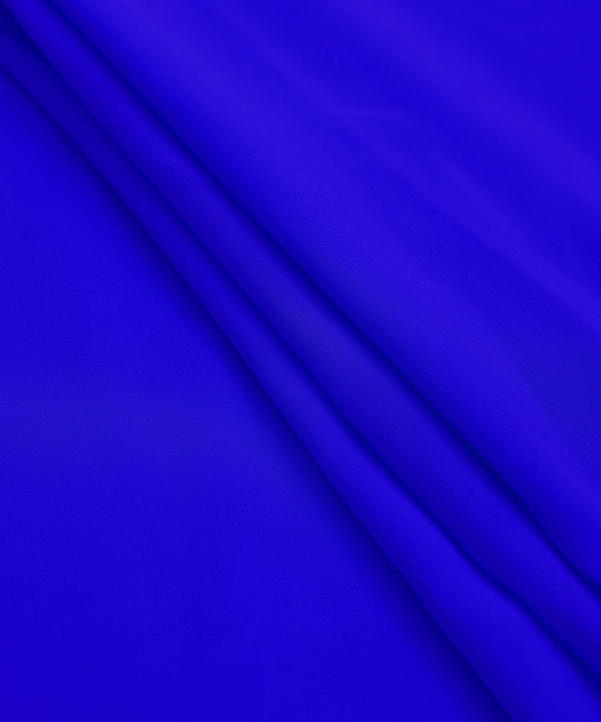 Buy Royal Blue Plain Dyed Faux Georgette Fabric Online at Wholesale ...
