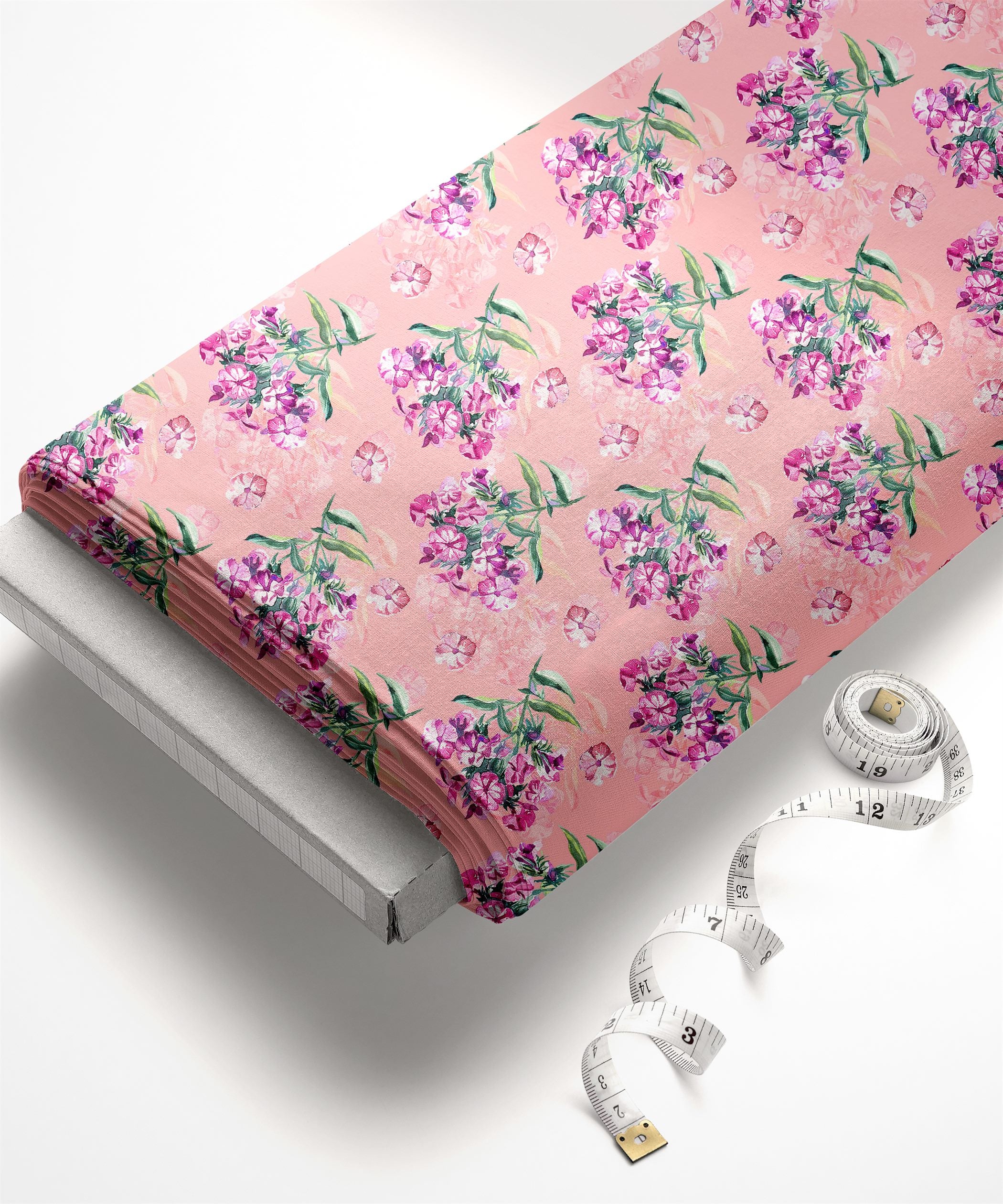 Buy Peach-Flower Bunch Floral Print Online at Wholesale Prices | Fabric ...