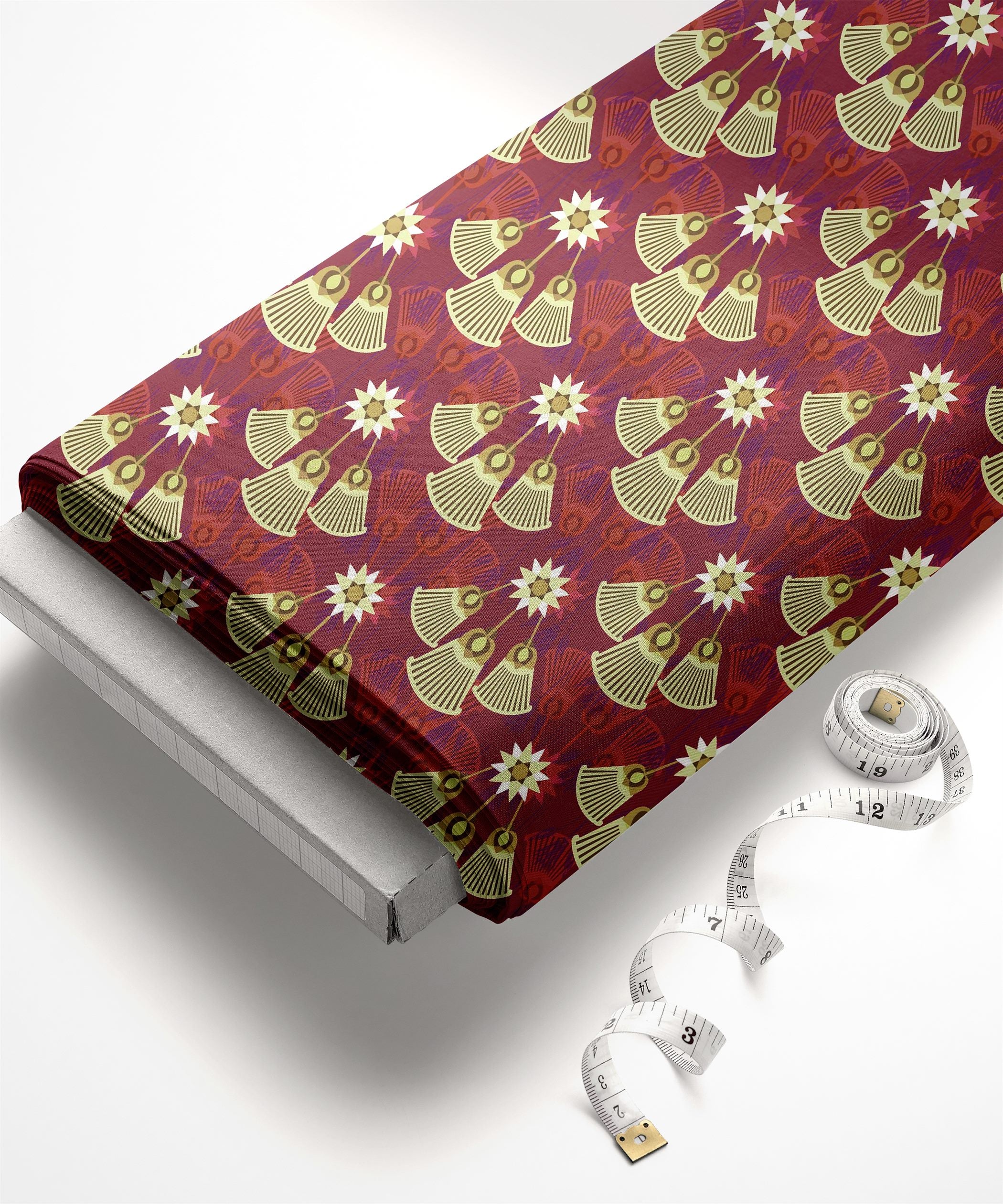 Buy Maroon Funny Bell Print Online at Wholesale Prices | – Fabric Depot