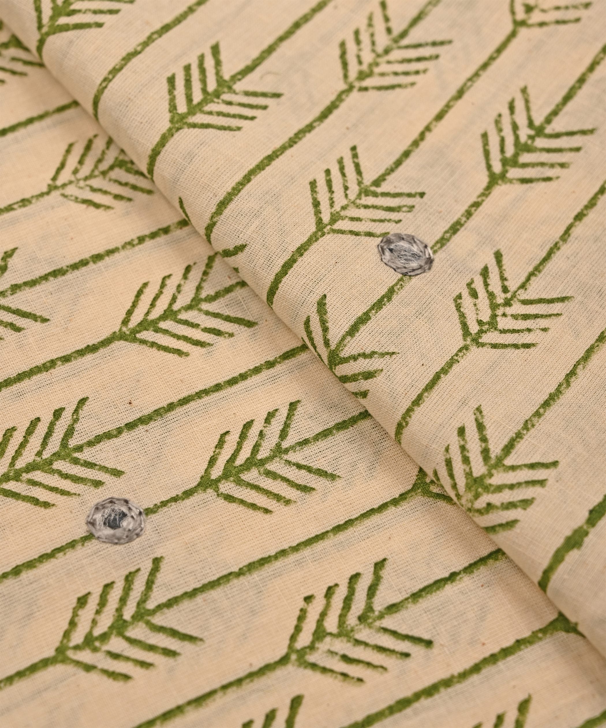 Buy Green batik Handblock printed Mal Cotton fabric Online at Wholesale ...