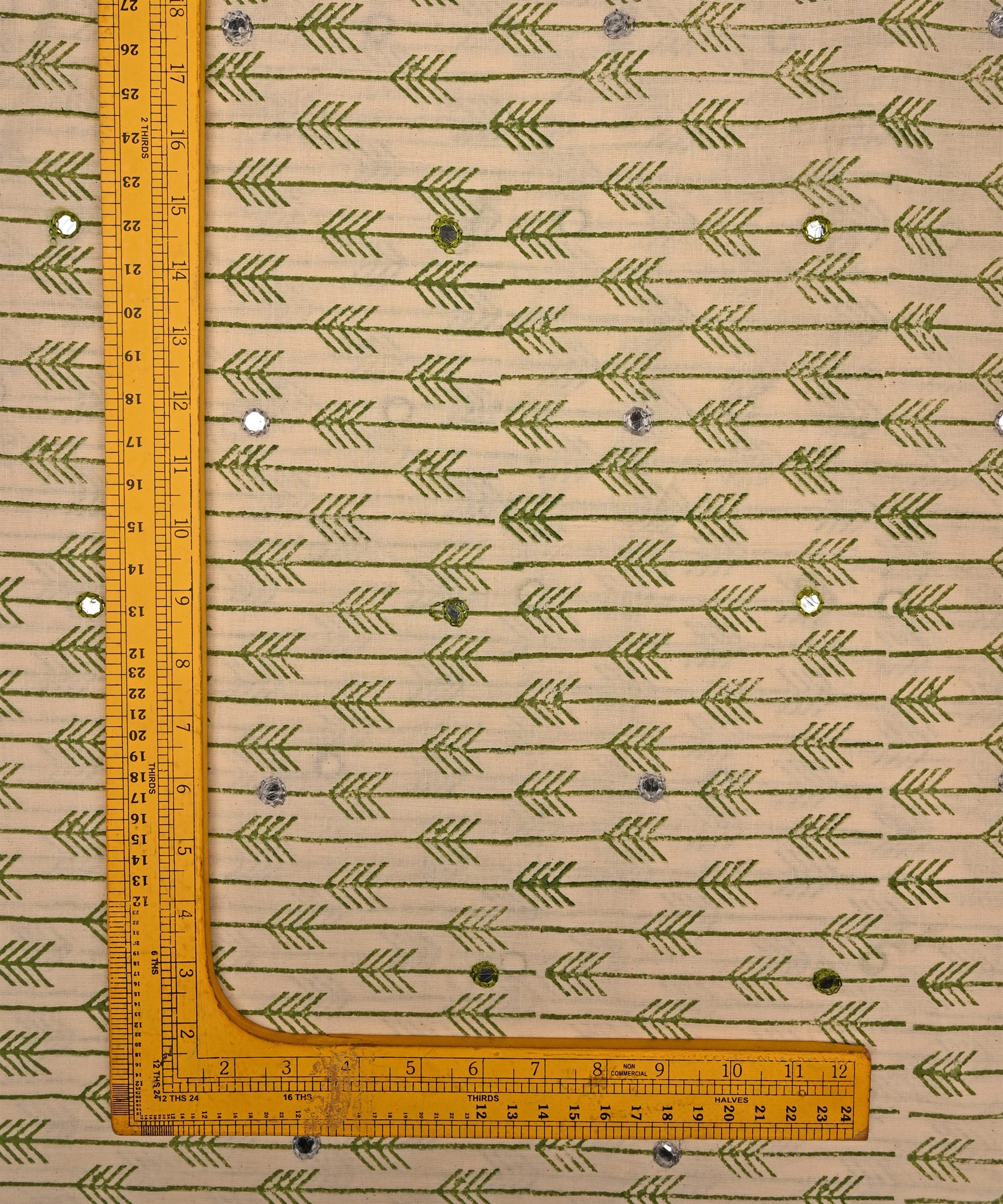 Buy Green batik Handblock printed Mal Cotton fabric Online at Wholesale ...