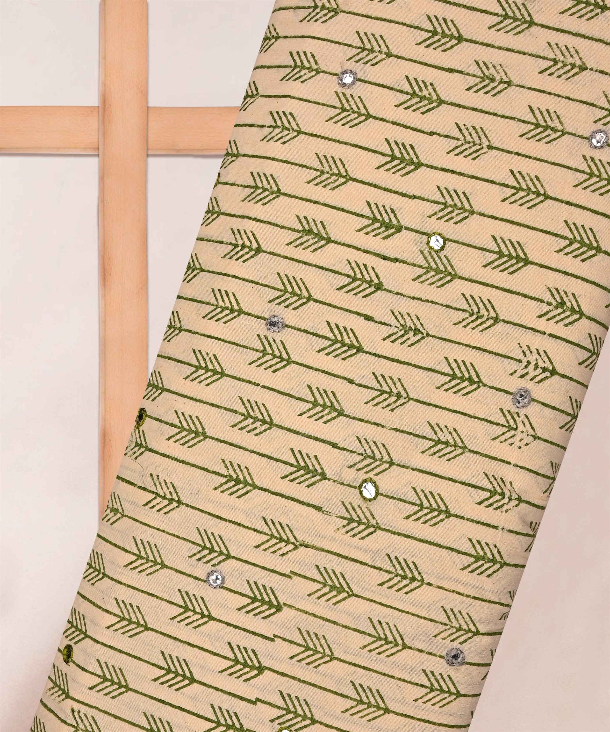 Buy Green batik Handblock printed Mal Cotton fabric Online at Wholesale ...